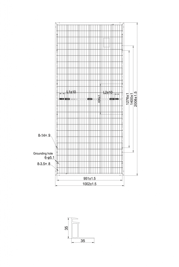 HT-SAAE 405w Mono Split Bifacial Silver Frame Clear Backsheet 1500v 1200mm Cables MC4 Compatible ...